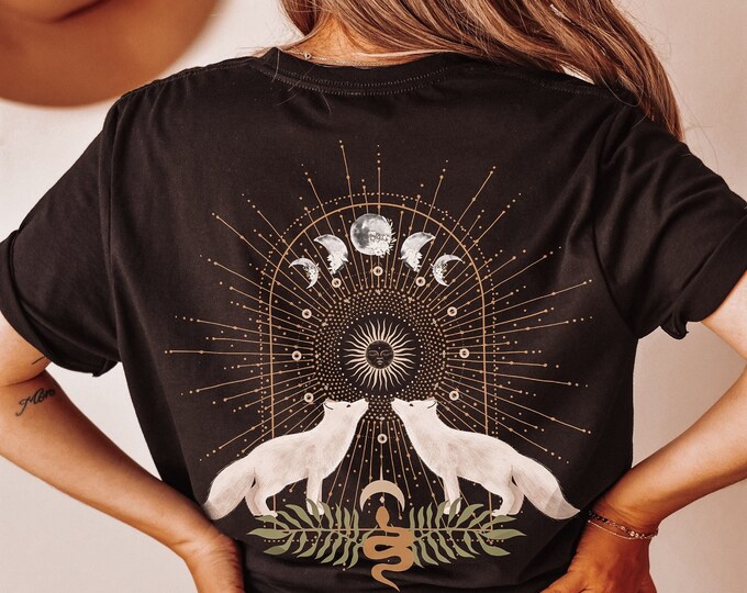 Cottagecore White Snow Fox Shirt, Cottagecore Clothes, Celestial ...