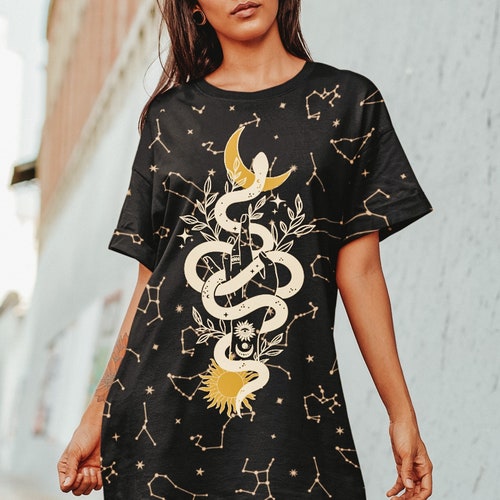 Celestial Moon Dress Witch Gothic Dress Dark Academia | Etsy