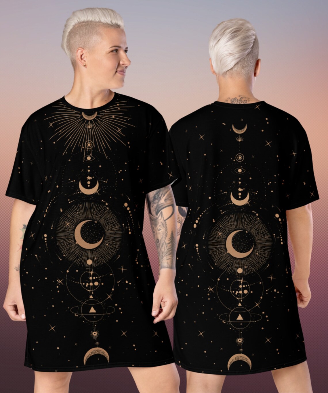 Celestial Moon Dress Witch Gothic Dress Dark Academia | Etsy