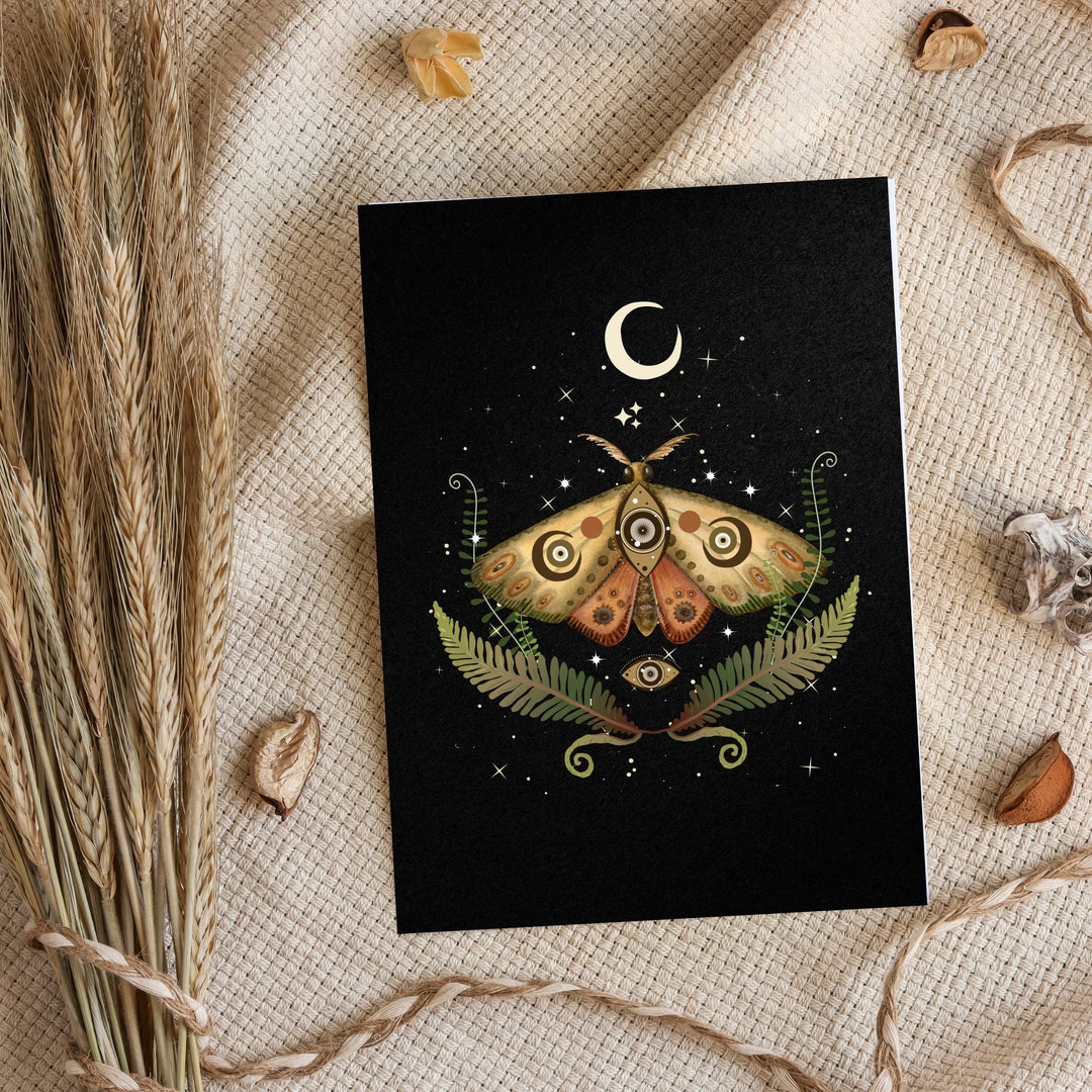 Cute Luna Moth Postcard, Cottagecore Moth Postcard, Botanical Fairycore ...