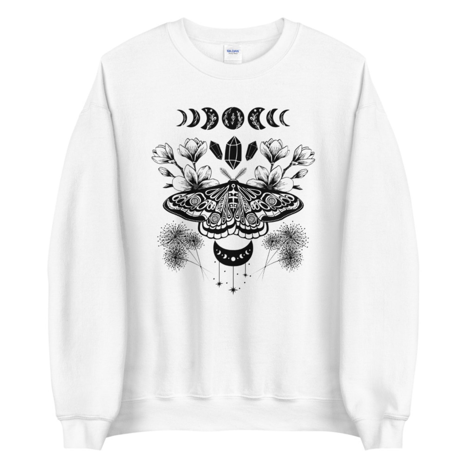 Dark Cottagecore Clothes Luna Moth Crystals Sweatshirt Dark - Etsy