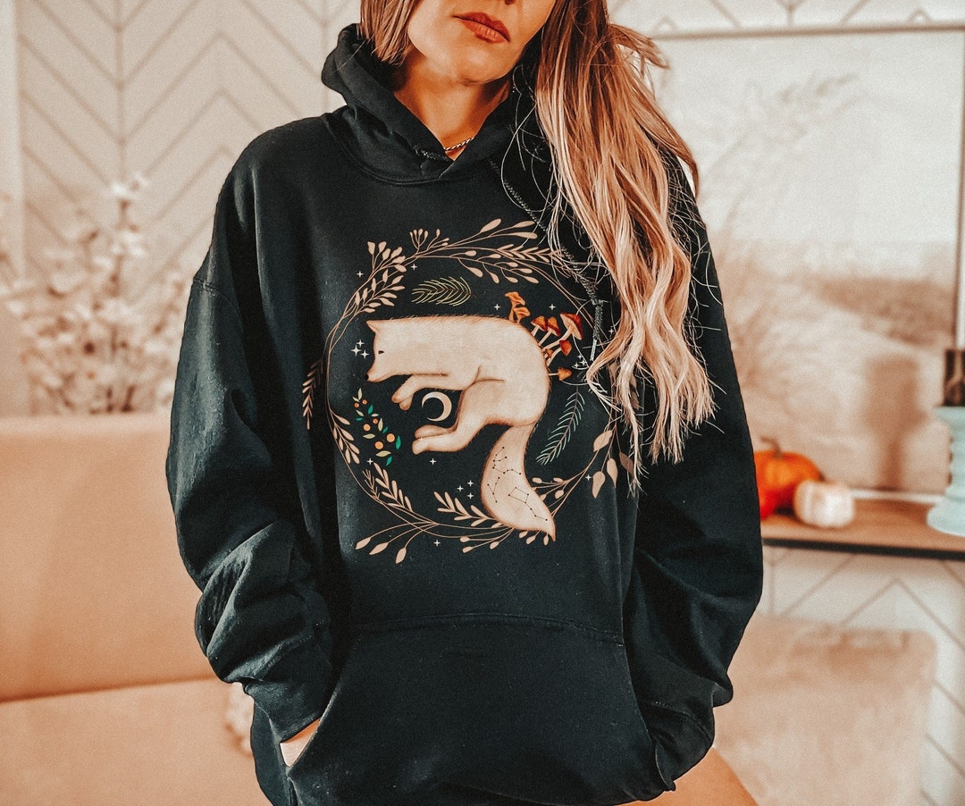 Polar White Fox Hoodie, Mystical Arctic Fox Hoodie, Winter Animal ...