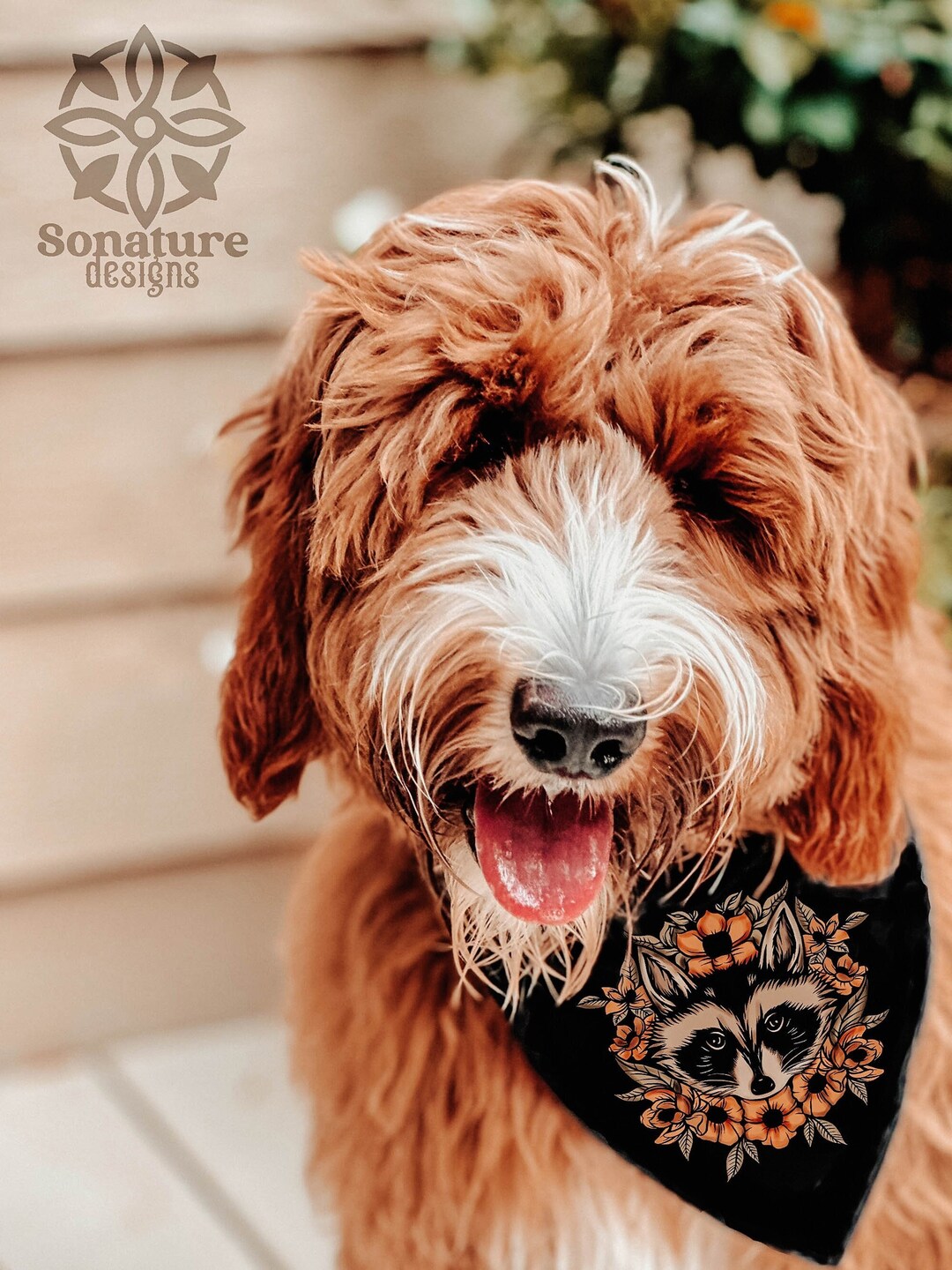 Cute Dog Raccoon Bandana, Raccoon Dog Scarf, Mystical Pets Bandana ...