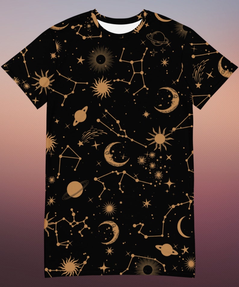 Celestial Moon Dress Witch Gothic Dress Dark Academia | Etsy