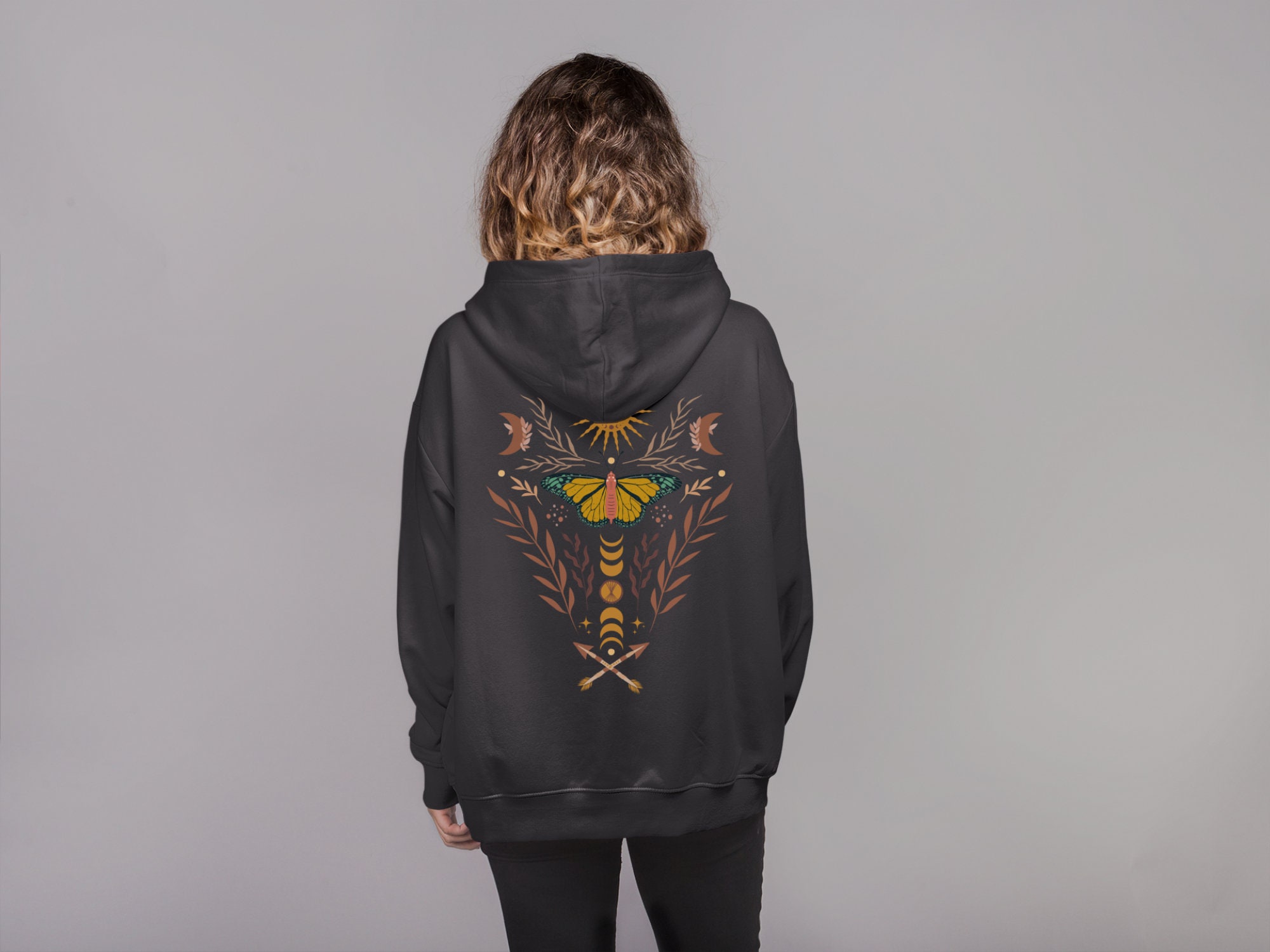 Fairycore Butterfly Hoodie Cottagecore Clothes Boho Moon | Etsy