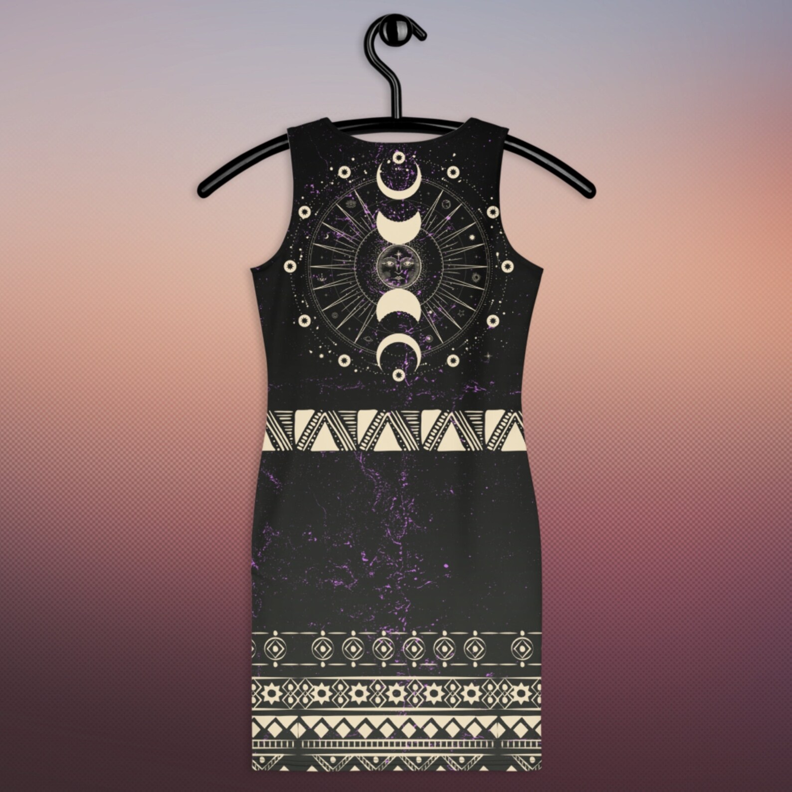 MOON PHASE DRESS Moth Dress Celestial Magic Dress Gothic - Etsy