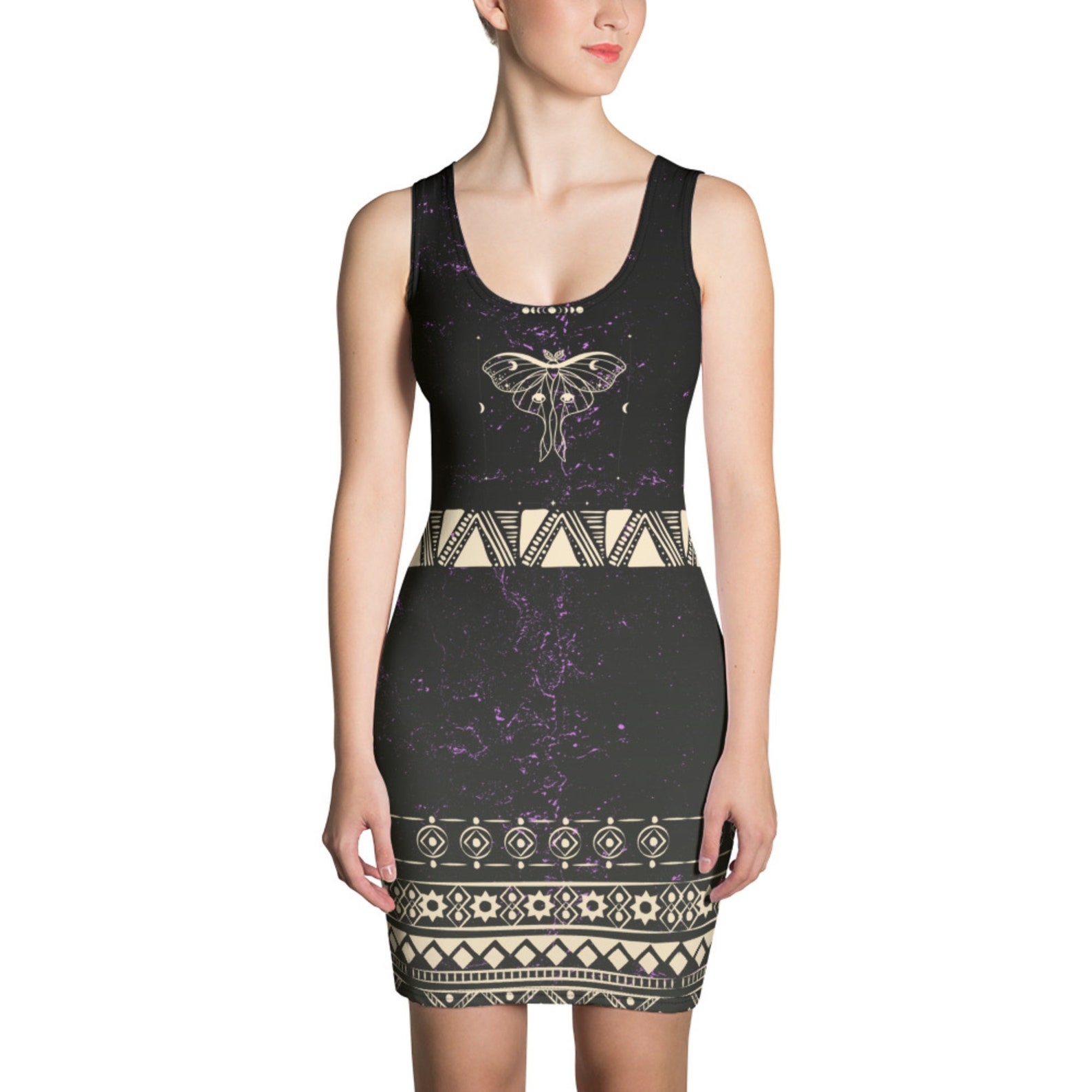 MOON PHASE DRESS Moth Dress Celestial Magic Dress Gothic - Etsy