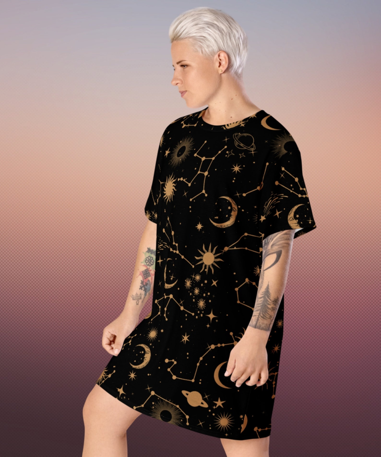 Celestial Moon Dress Witch Gothic Dress Dark Academia | Etsy