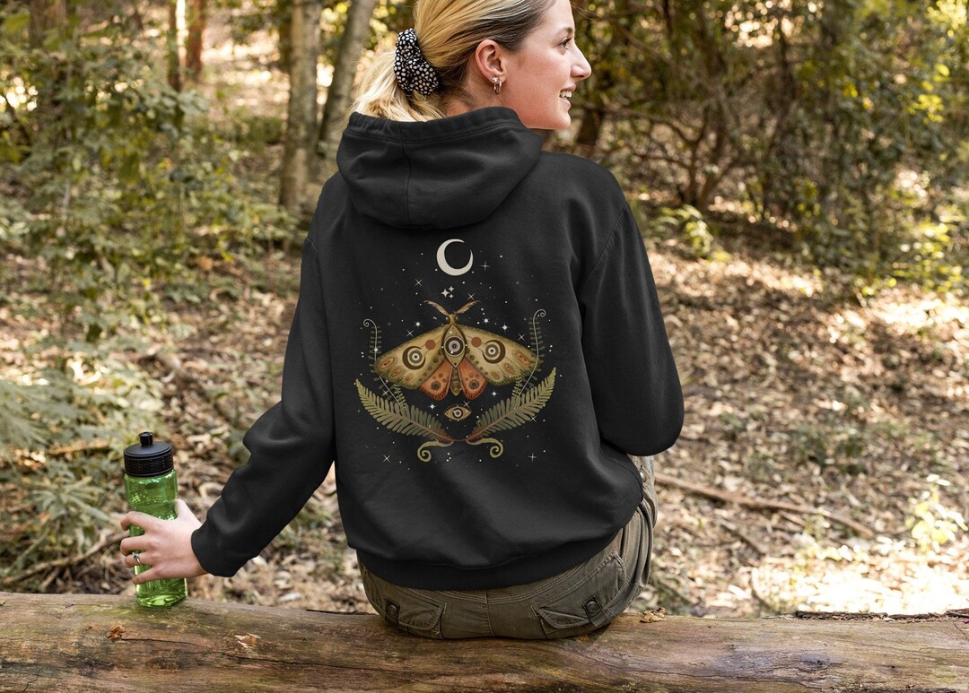 Cottagecore Moth Hoodie, Magical Moth Hoodie, Cottagecore Fairycore ...