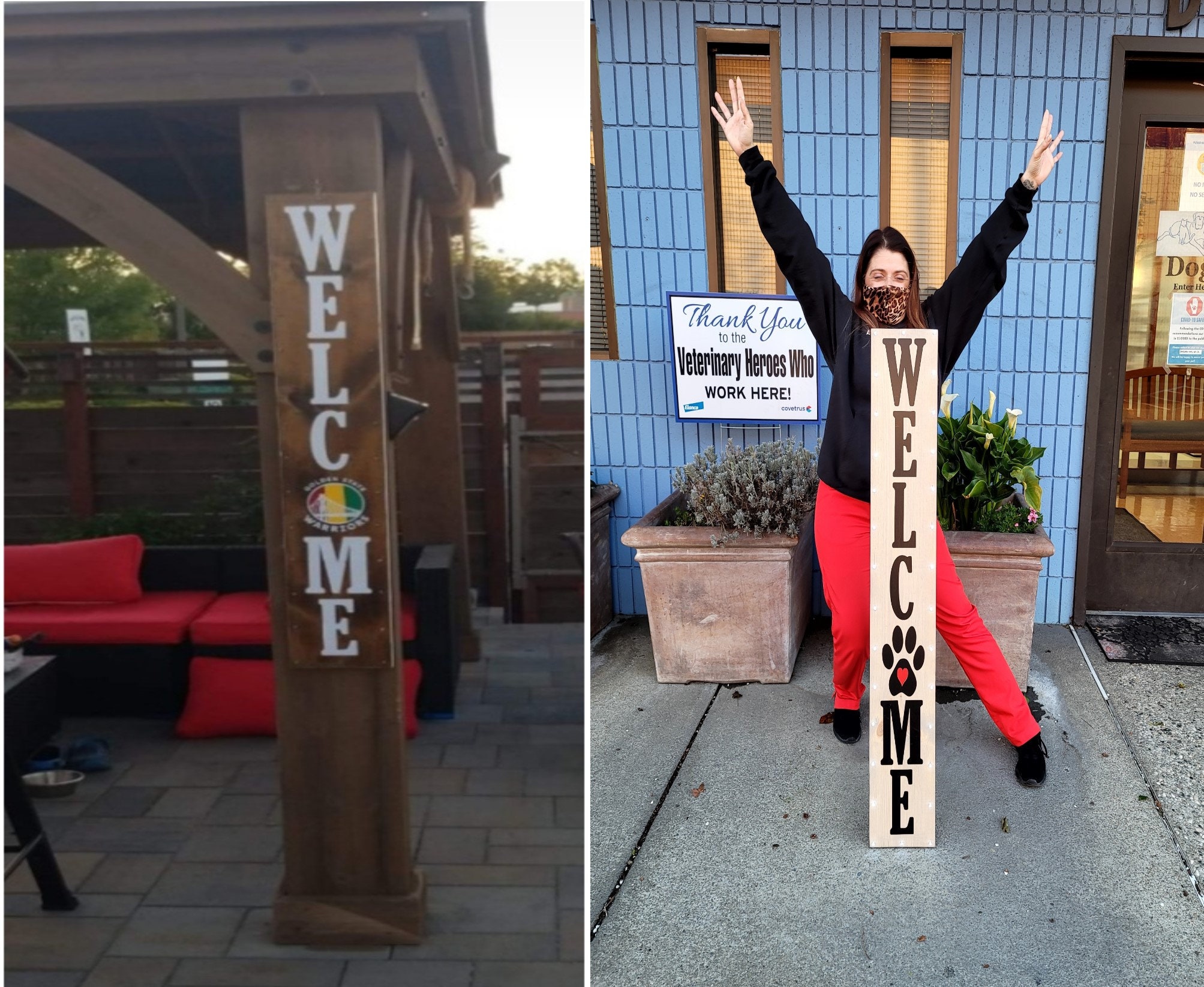 Lighted Vertical Welcome Sign Business/work - Etsy