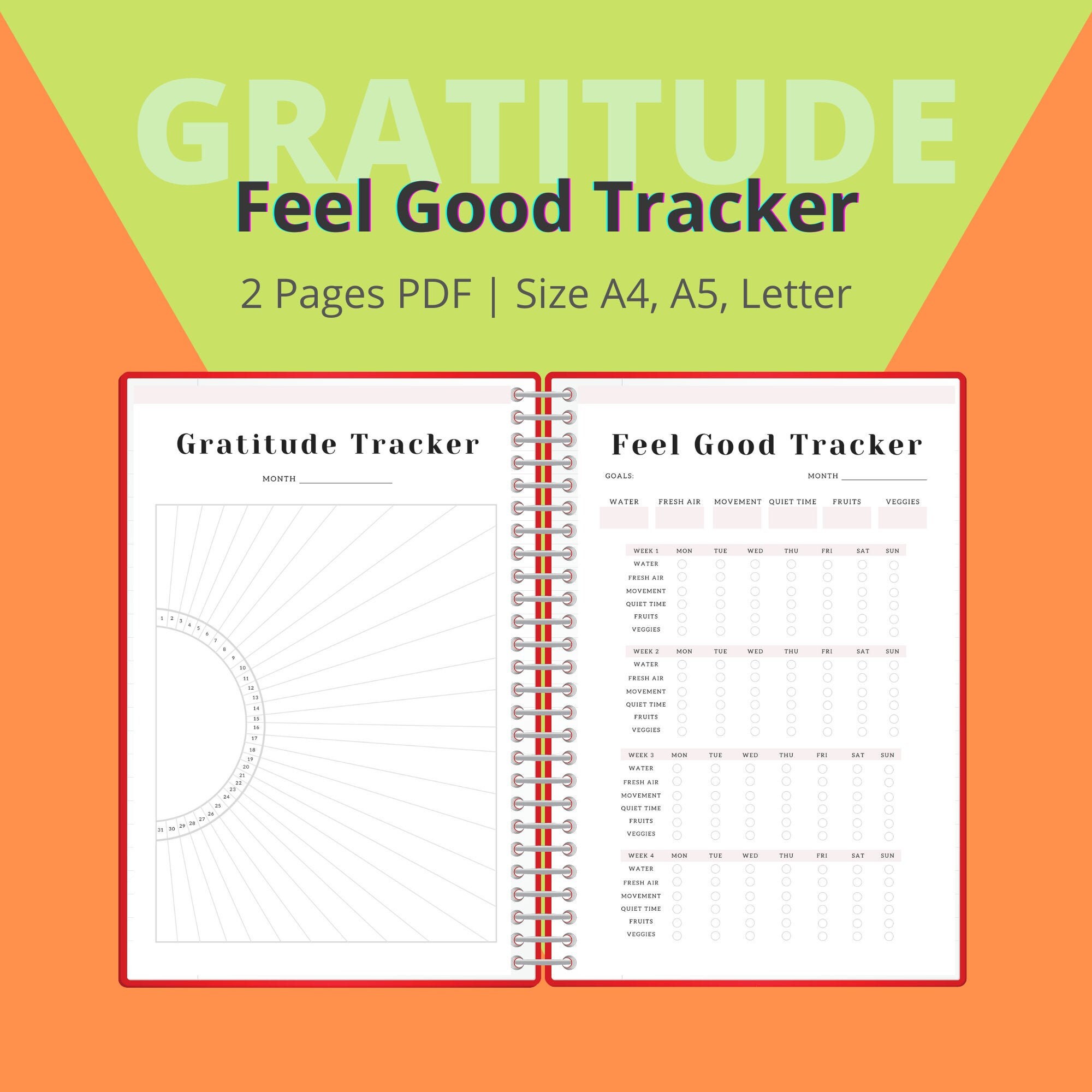 Gratitude Tracker Feel Good Chart Gratitude Chart PDF | Etsy UK