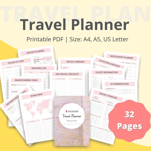 Travel Planner Printable Vacation Planner Road Trip Holiday | Etsy
