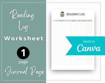 Reading Log Canva Template - Etsy