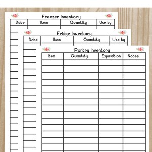 Kitchen Inventory Printable | Pantry, Fridge and Freezer Inventory ...