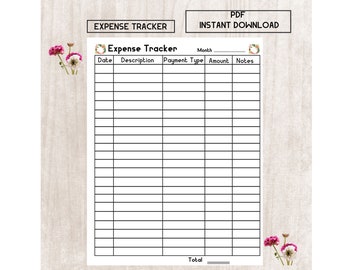 Income & Expense Log Minimalistic Download Printable - Etsy