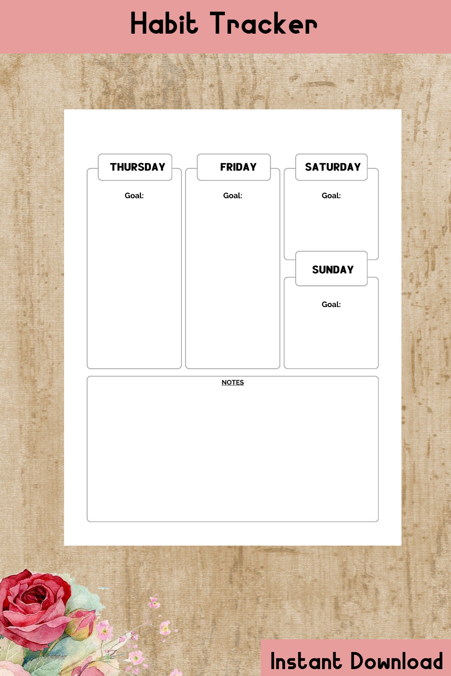 Weekly Habit Tracker Printable: Routine Planner (instant Download) - Etsy