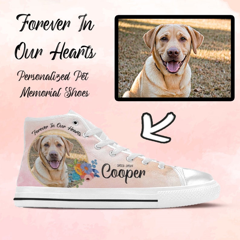 Personalized Pet Memorial Shoes | Forever in Our Hearts | Custom High ...