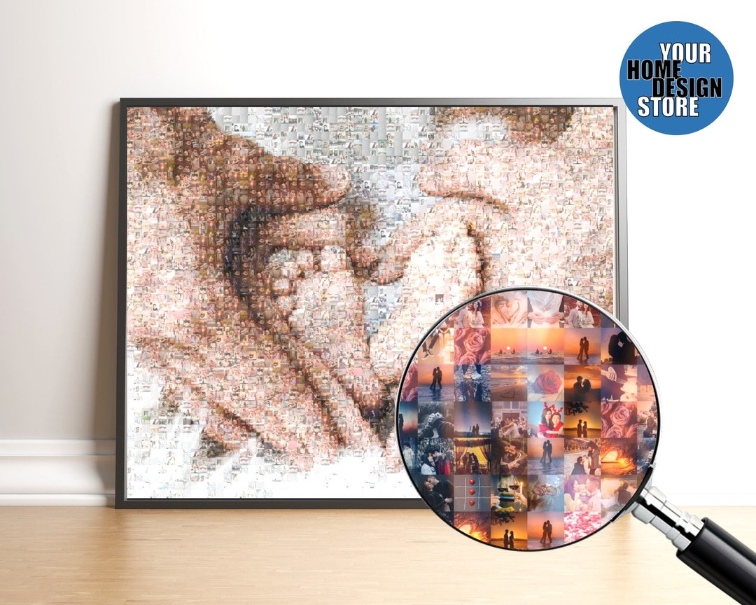 First Baby Mosaic Photo, Newborn Baby Portrait, Newborn Gift, Baby ...