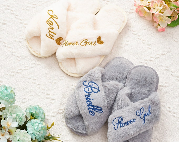Bride Bridesmaid Slippers-bridal Shower Gift-bridesmaid Gift ...