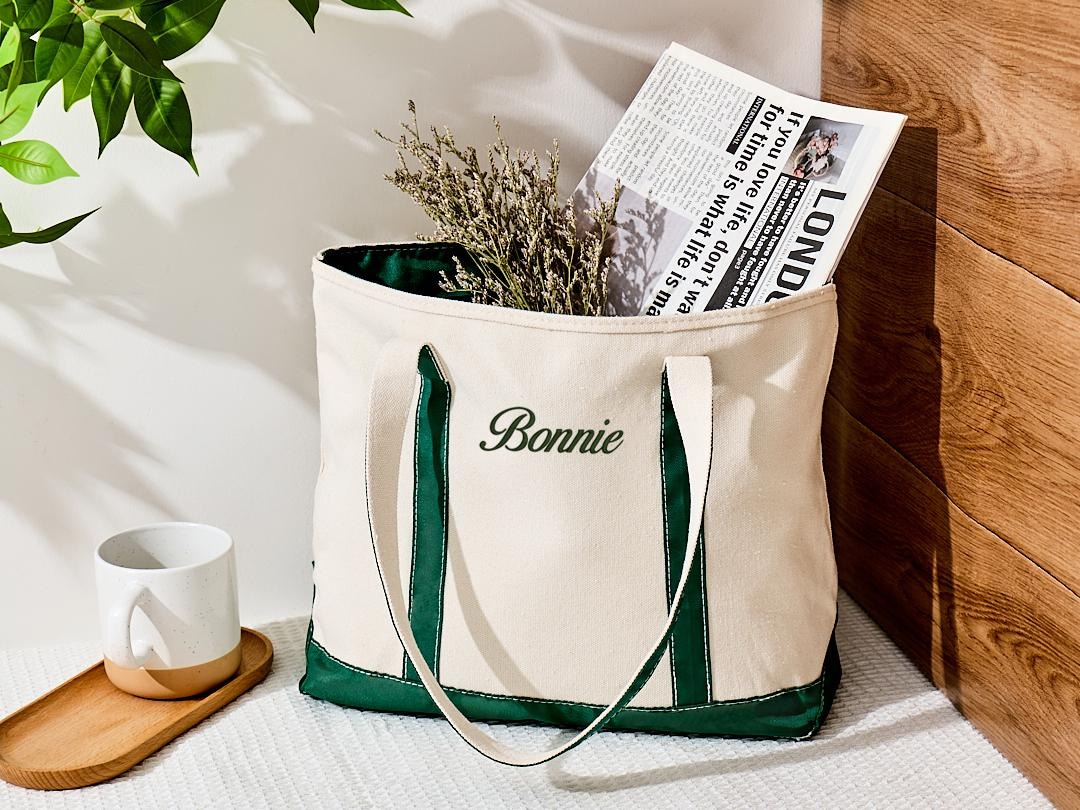 Custom Tote Bag, Bridesmaid Giftstote Bag, Embroidered Canvas Tote Bag ...