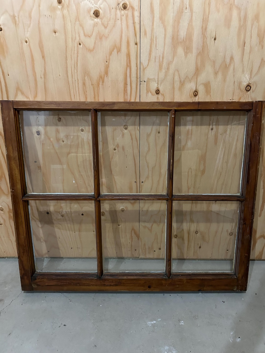 Antique 6-pane Wood Window Sash: Stained Interior, Architectural ...