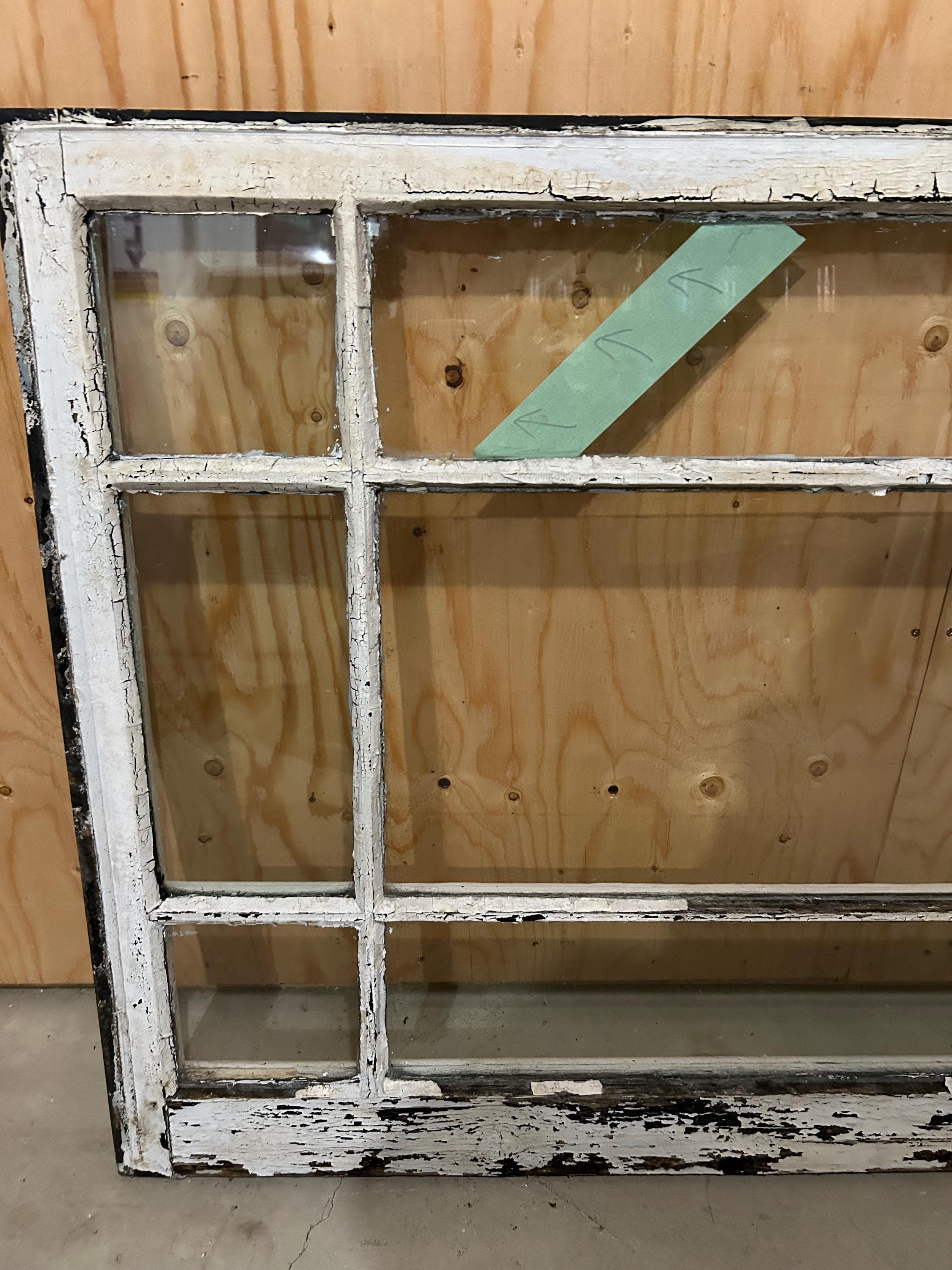 Antique Wood Farmhouse Window Sash Frame 9 Pane Clear Glass ...