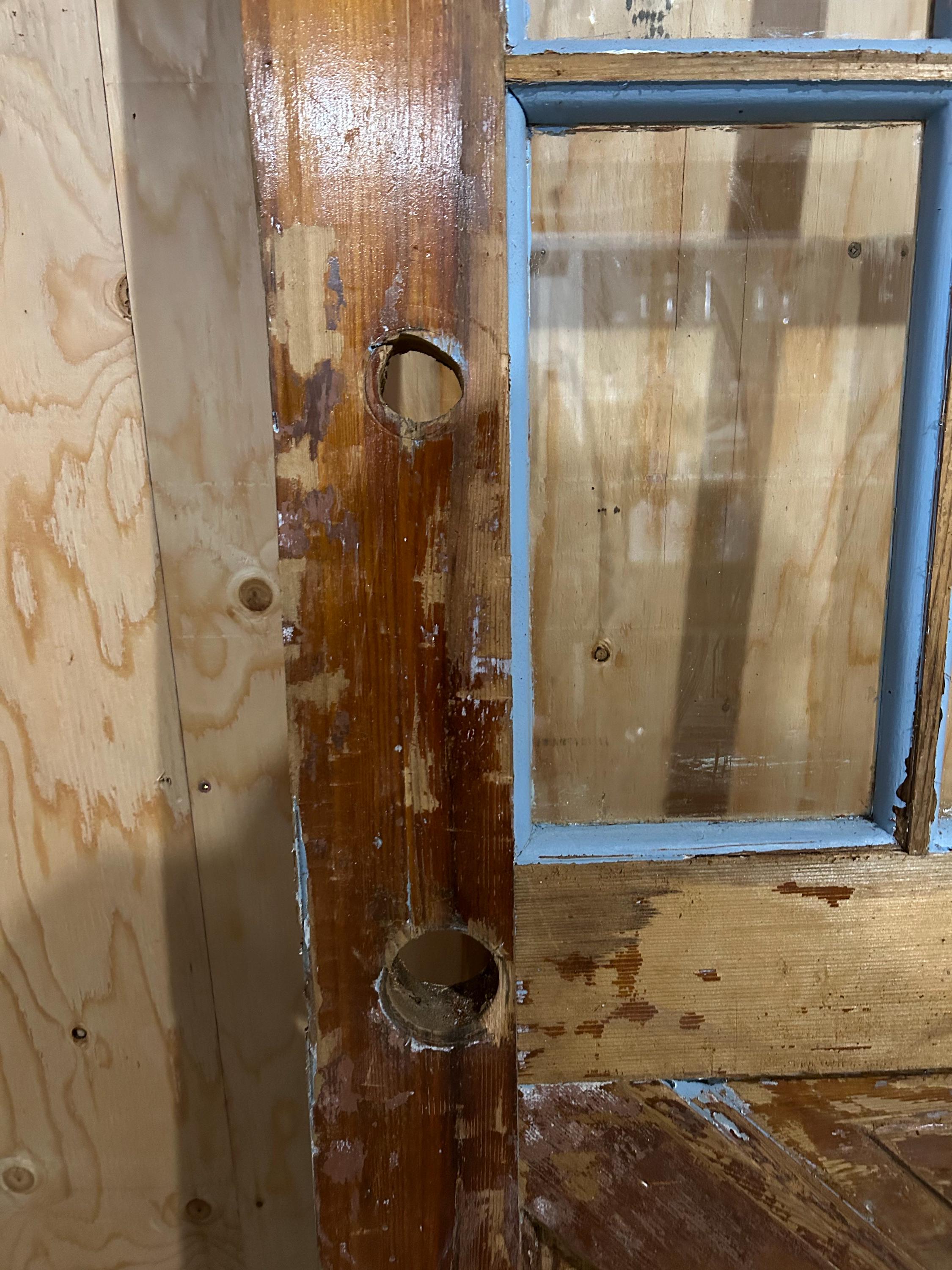 Antique Cross Buck Exterior Door: 9-light Glass, Farmhouse Salvage ...