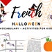 FRENCH Halloween Printable Vocabulary Activities for KIDS! Flashcards ...