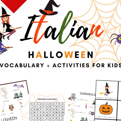 ITALIAN Halloween Printable Vocabulary Activities for KIDS - Etsy