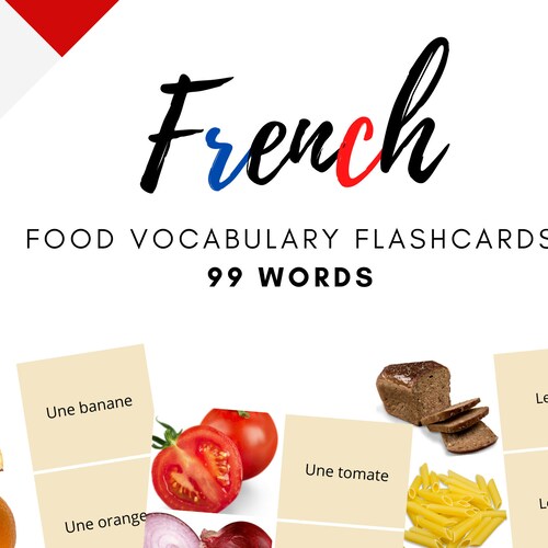 99 FRENCH Food Flashcards PDF Download | Etsy