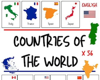 Italian Flashcards - Vocabulary Flashcards for Kids - Countries of the ...