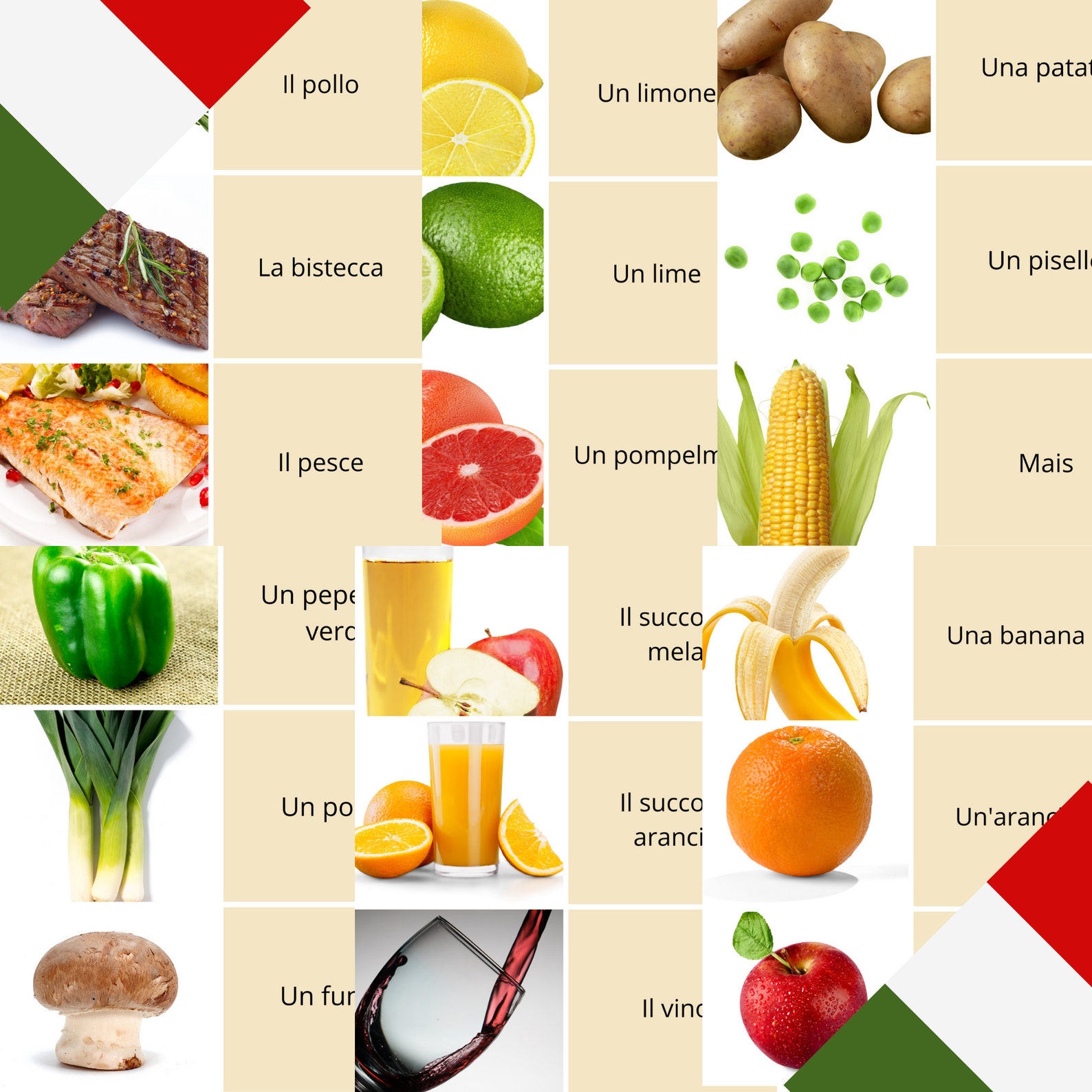 99 ITALIAN Food Flashcards PDF Download | Etsy