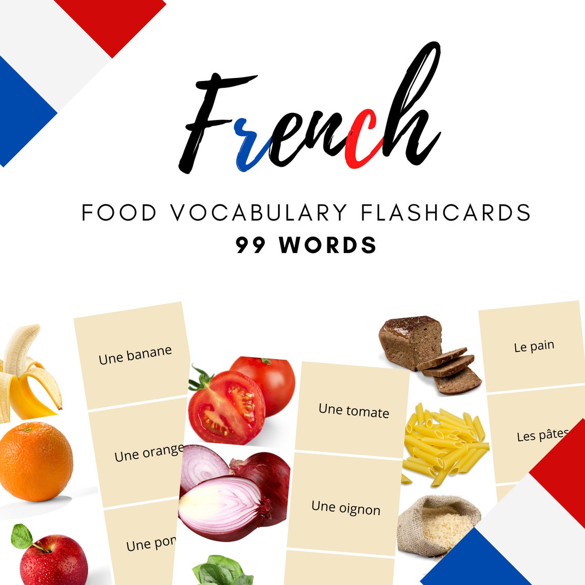99 FRENCH Food Flashcards - PDF Download - Etsy