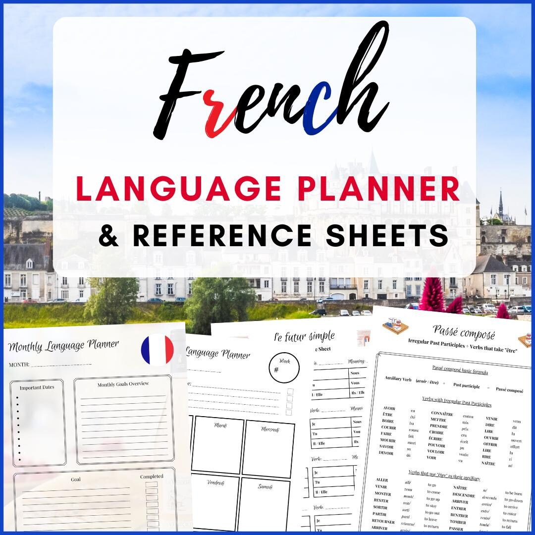 French Printable Language and Study Planner - Verb Practice, Templates ...
