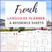 French Printable Language and Study Planner - Verb Practice, Templates ...