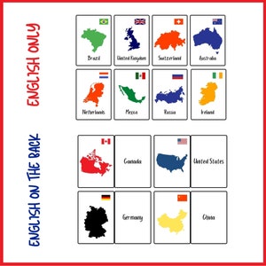English / ESL Flashcards - Vocabulary Flashcards for Kids - Countries ...