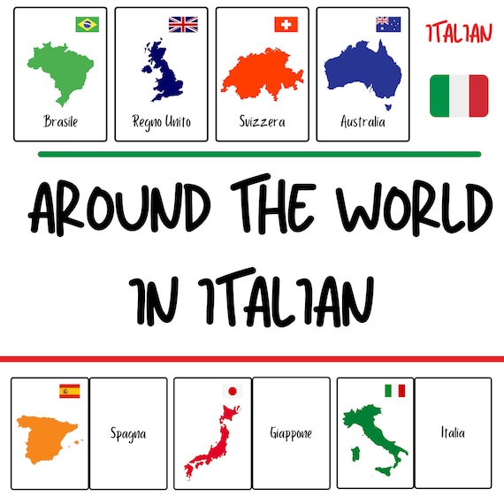 Italian Flashcards Vocabulary Flashcards for Kids - Etsy
