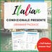 Italian Conditional Verbs - Condizionale - Grammar & Reference Sheets ...