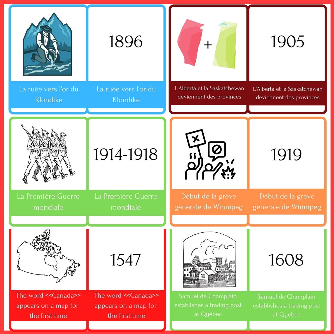 Canadian History Flashcards – French, 32 Historical Events (PDF ...
