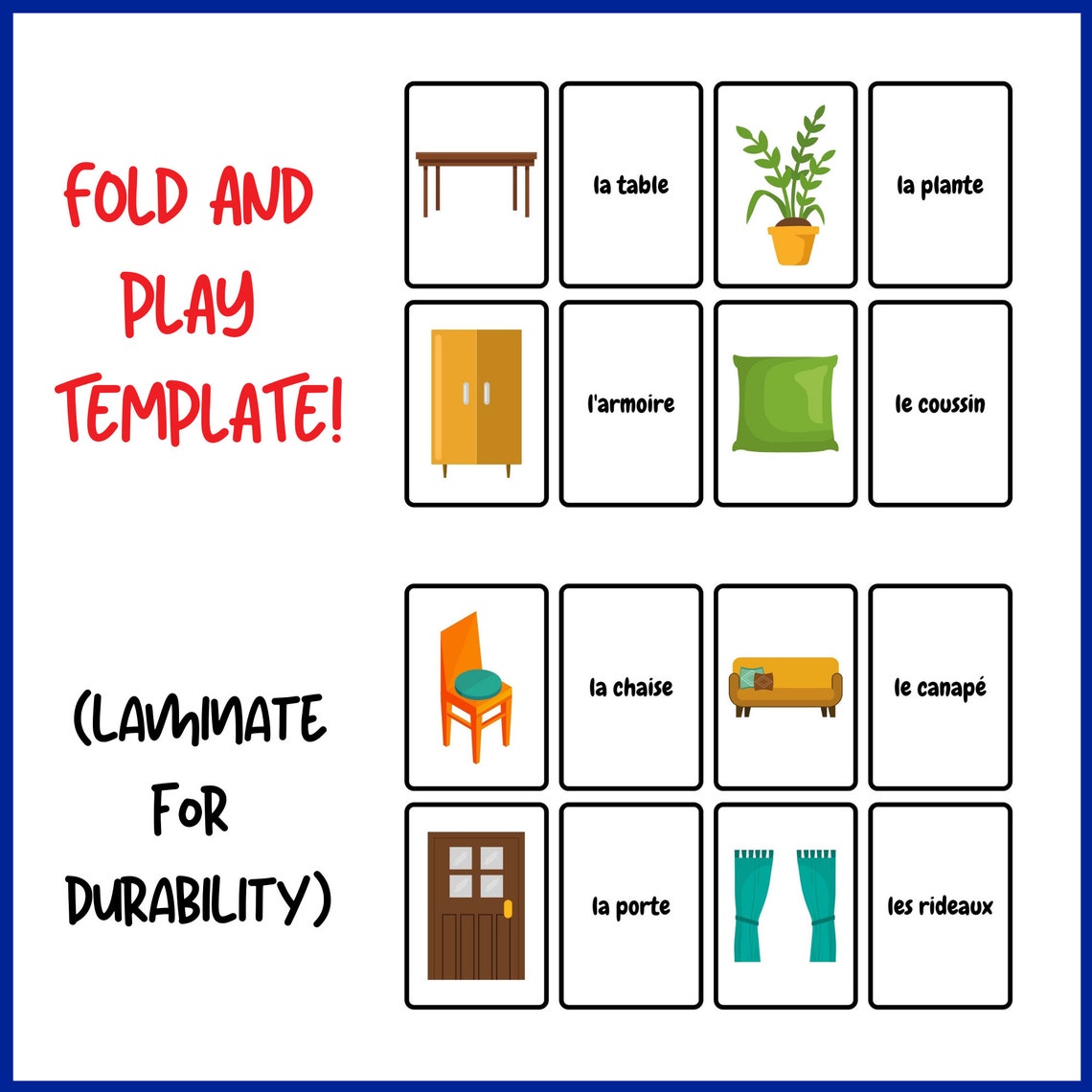 French House Vocabulary Flashcards for Kids (56 Words!) - French ...