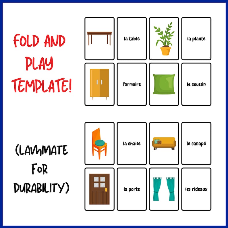 French House Vocabulary Flashcards for Kids (56 Words!) - French ...