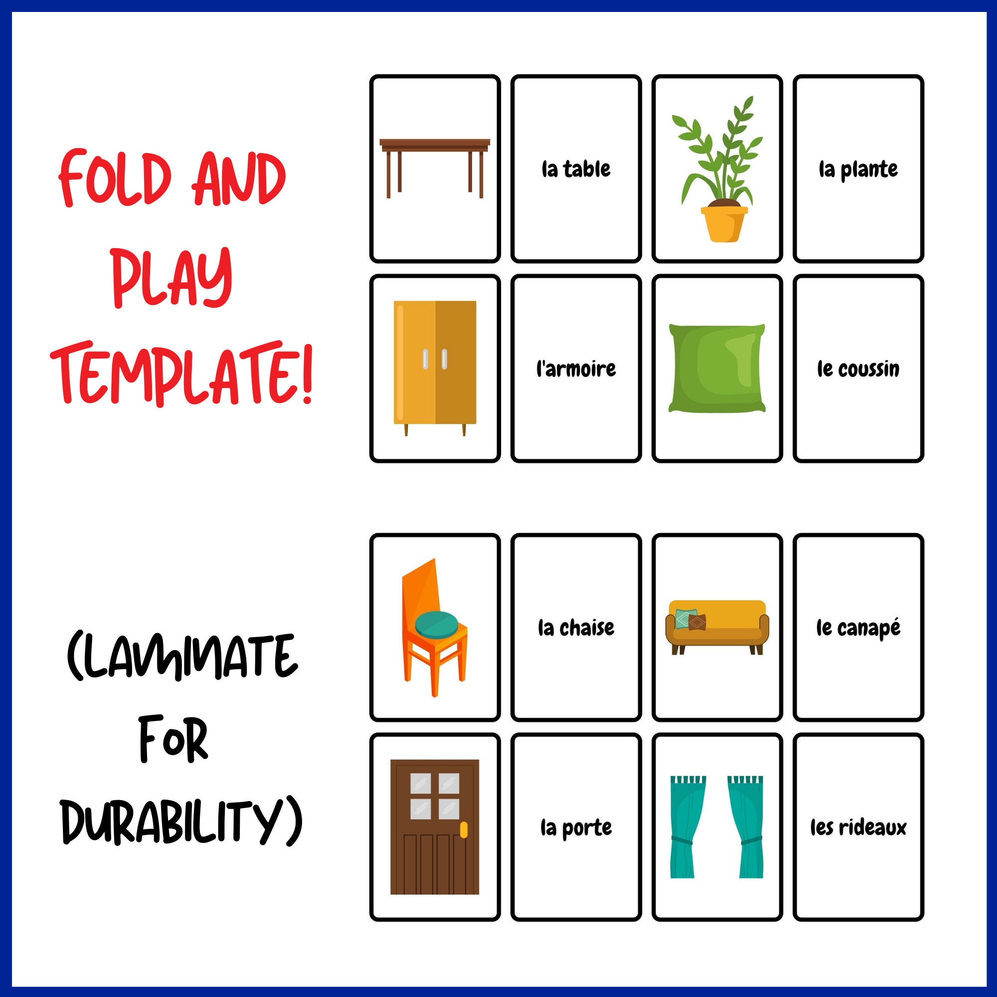 French House Vocabulary Flashcards for Kids (56 Words!) - French ...