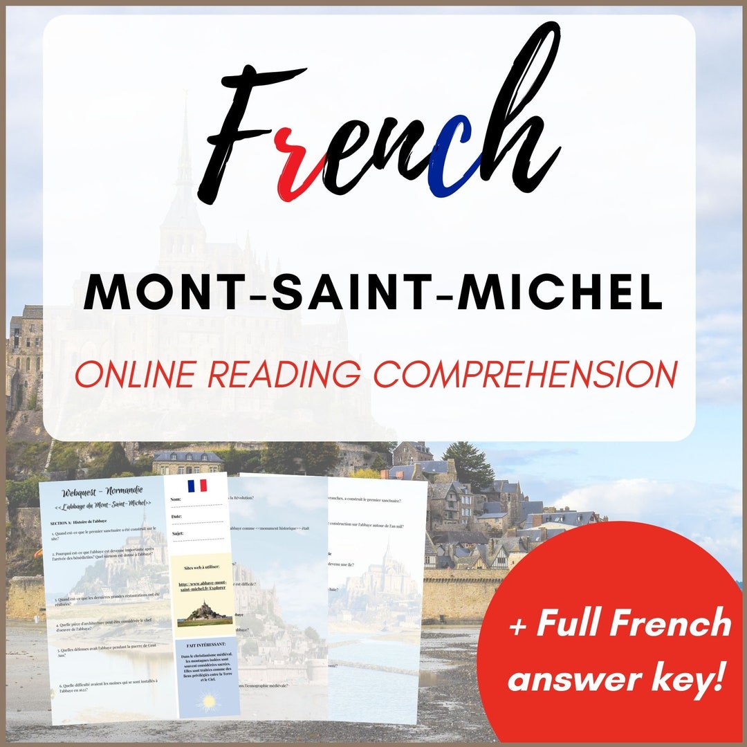 French Reading Comprehension - Mont-saint-michel Webquest - French ...