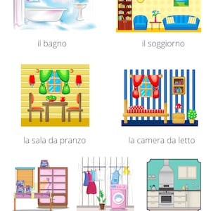 Italian House / Maison Vocabulary With Italian Prepositions - Italian ...