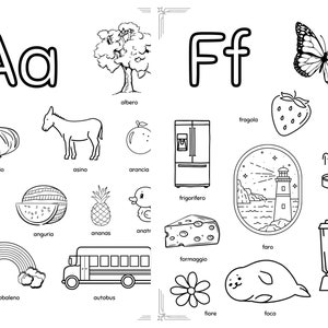ITALIAN Vocabulary Colouring Pages - Italian Coloring Book - Italian ...