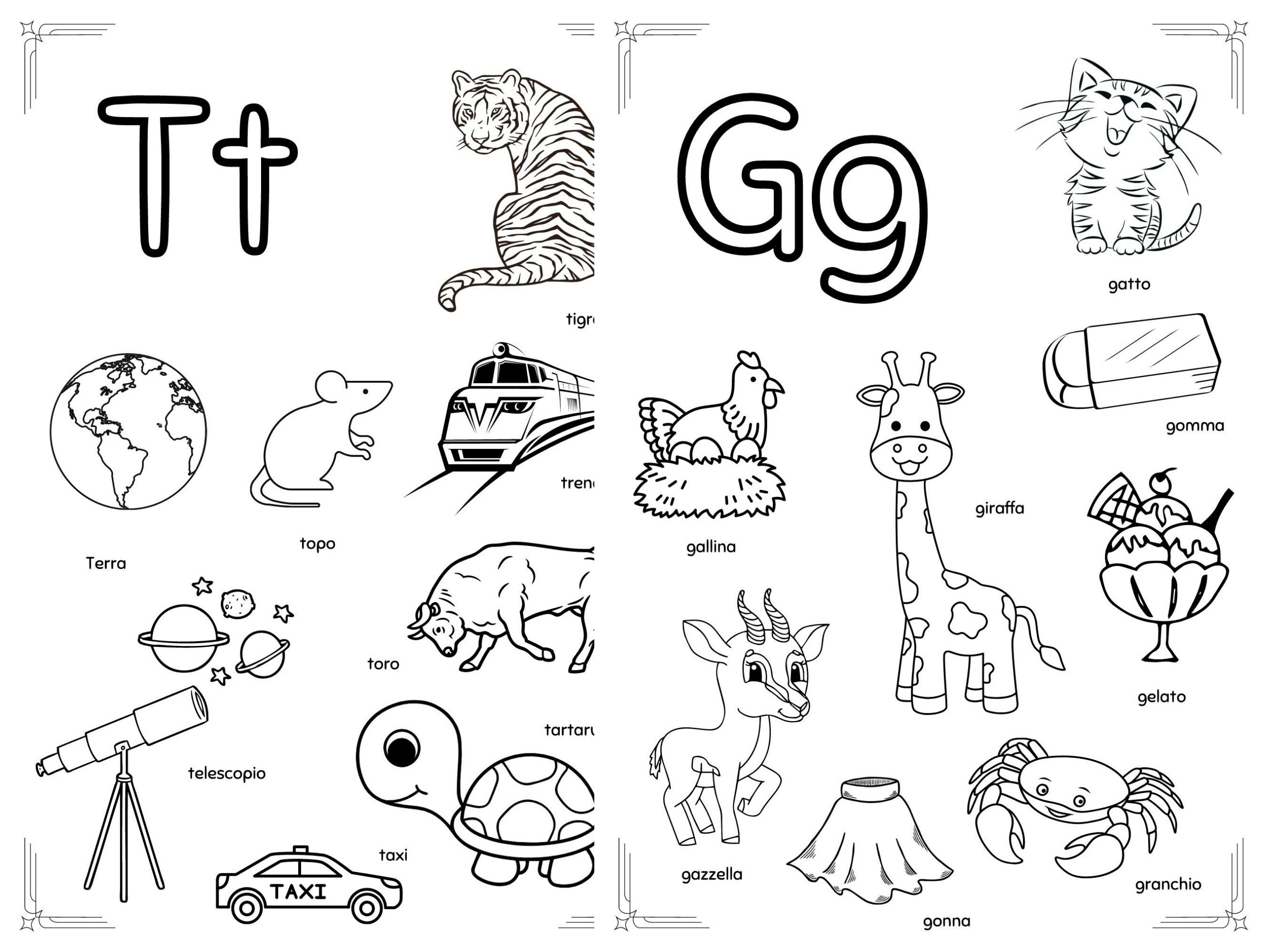 ITALIAN Vocabulary Colouring Pages - Italian Coloring Book - Italian ...
