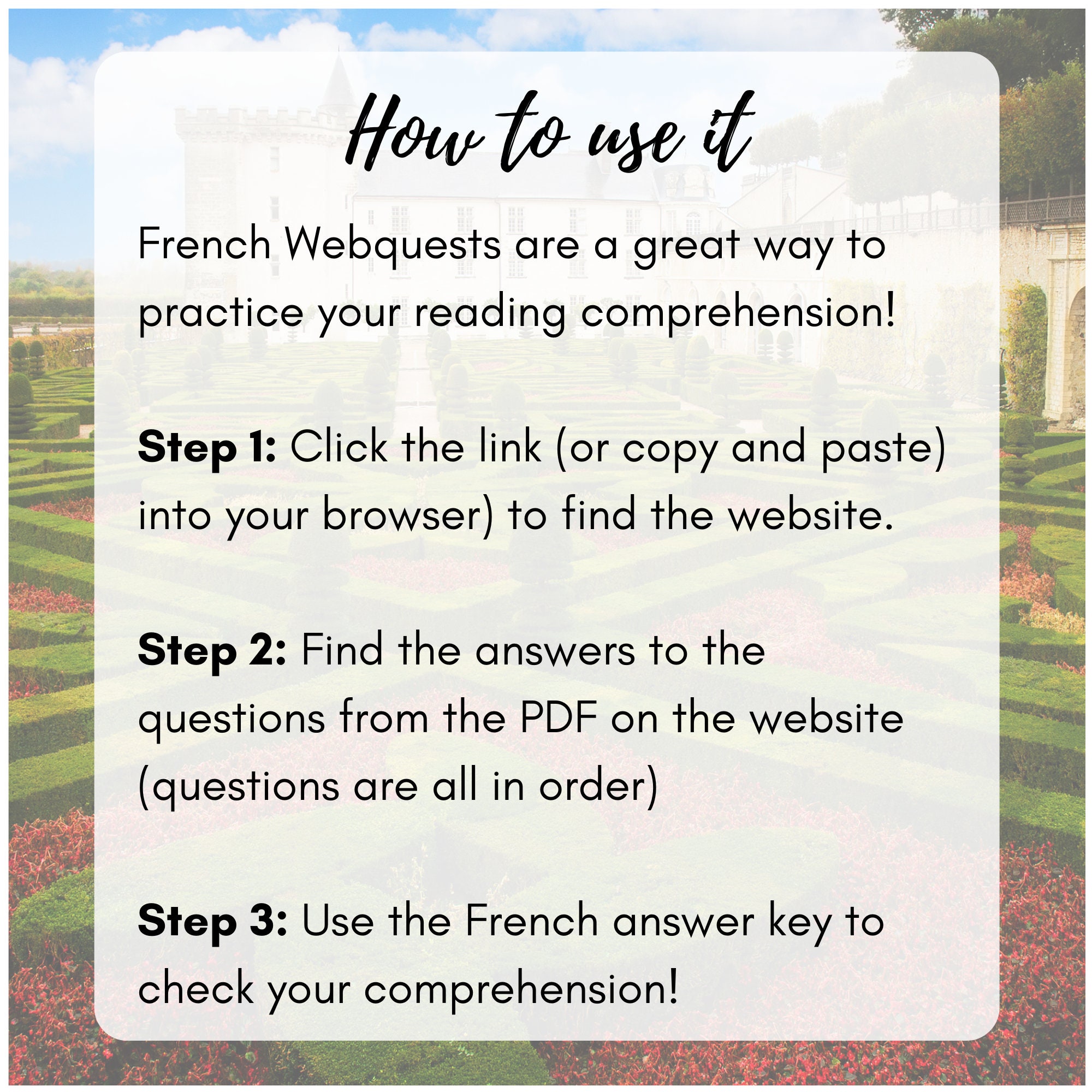 French Reading Comprehension - Château Frontenac Webquest (PDF Download ...