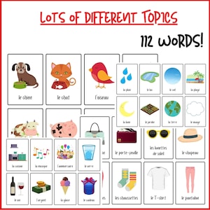 French Flashcards - 112 Common French Words - French for Beginners ...