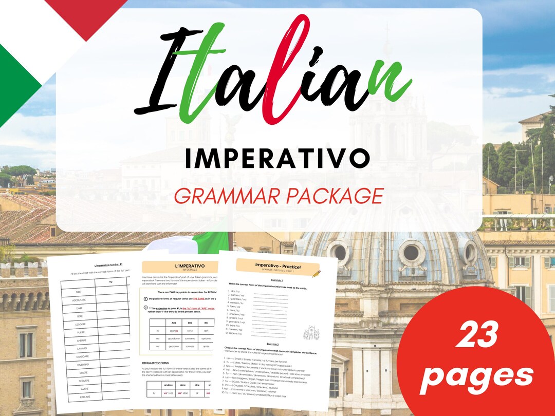 Italian Imperative Verbs - Imperativo - Grammar & Reference Sheets ...