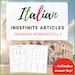 ITALIAN Indefinite Article Grammar Worksheets - Articoli ...